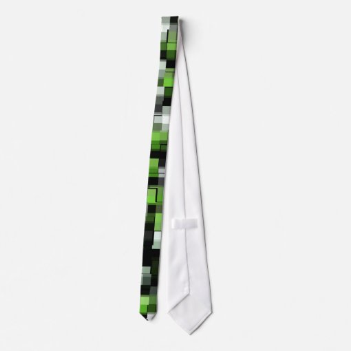 Green Black White Trendy Pattern Neck Tie | Zazzle