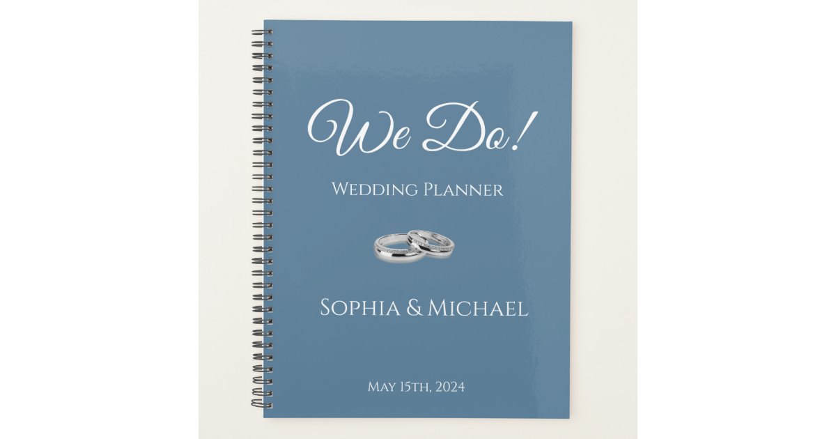 Green Blue and White- Wedding-Planner Planner | Zazzle