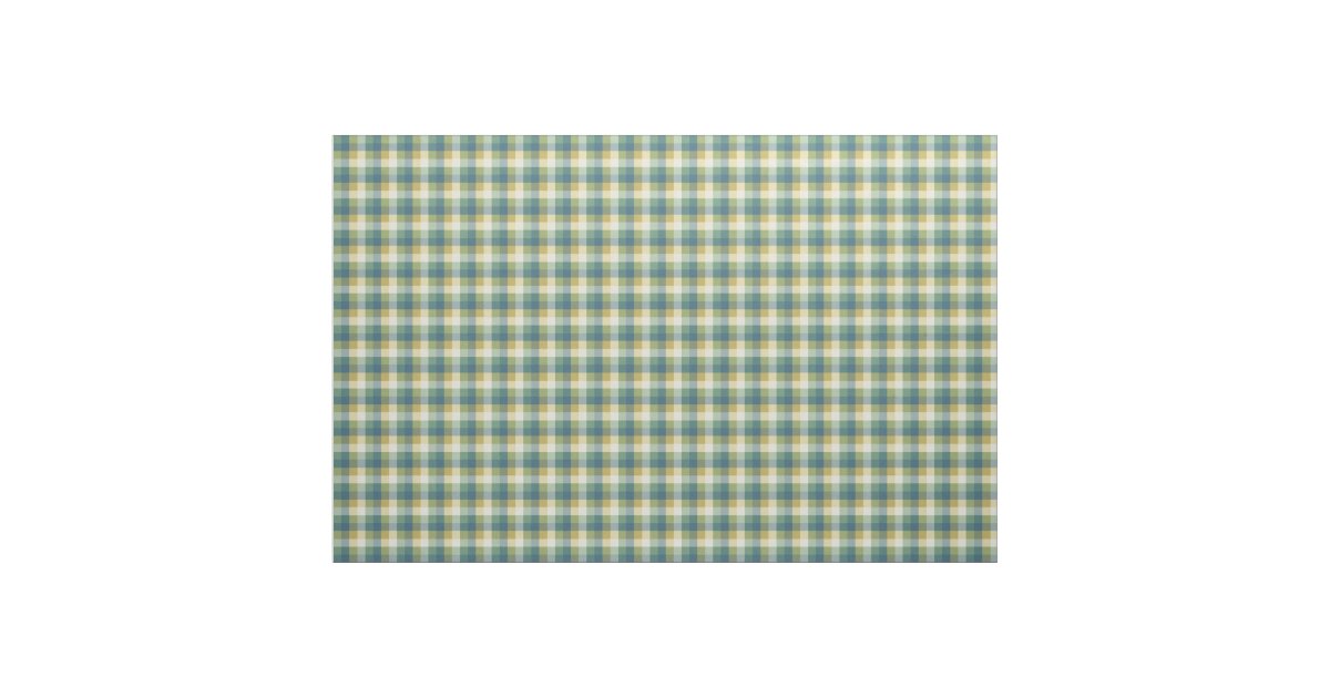 Green, Blue and Yellow Checkered Plaid Fabric | Zazzle