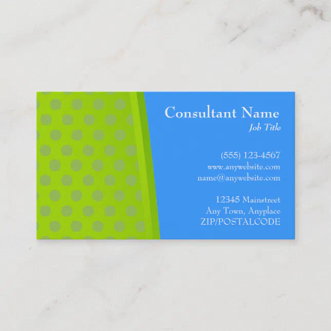 Green & Blue Dots Modern Card | Zazzle