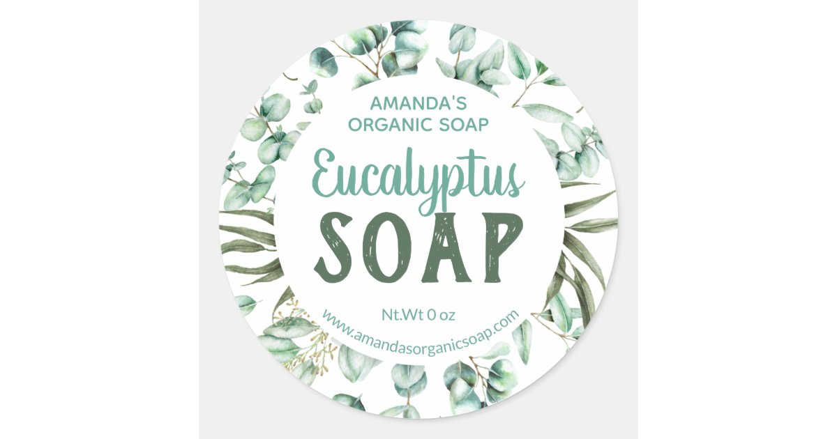 Green Blue Eucalyptus Infused Soap Labels | Zazzle