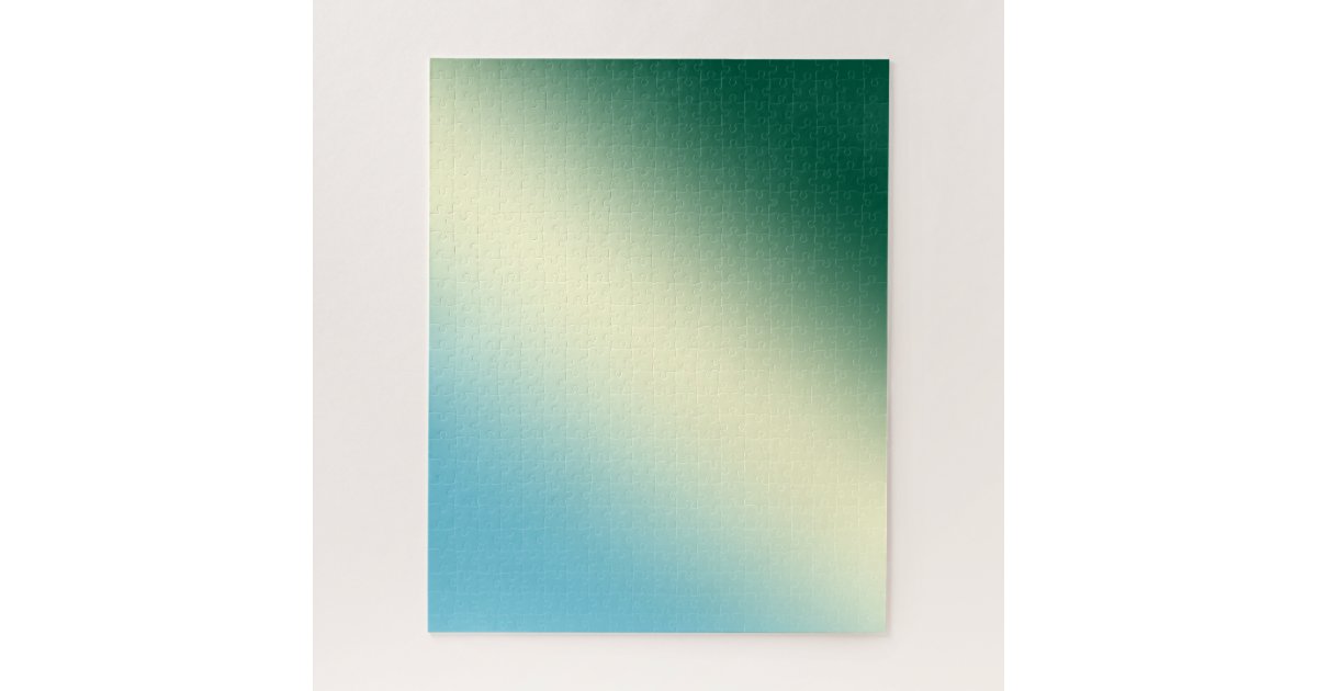 Green & Blue Gradient Hard Difficult Challenging Jigsaw Puzzle | Zazzle