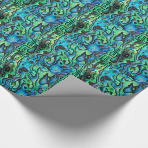 Green blue paua abalone shell wrapping paper | Zazzle