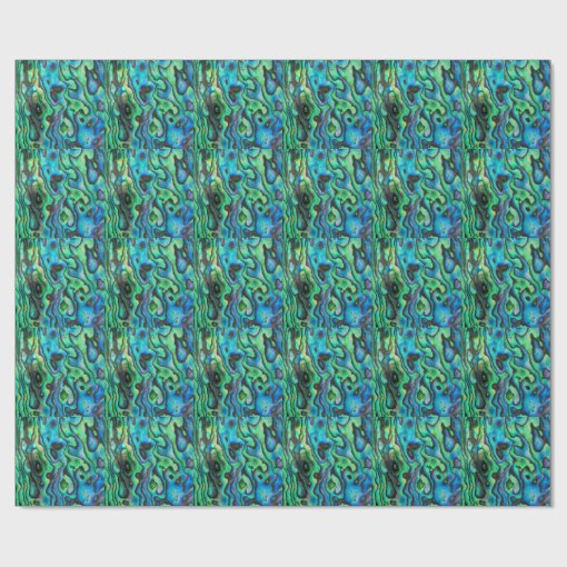 Green blue paua abalone shell wrapping paper | Zazzle