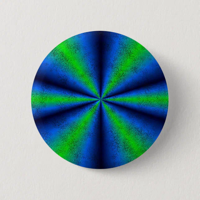 Green Blue Rainbow in Elephant Skin Leather Optik Button | Zazzle