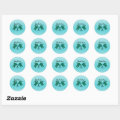 Green Blue Watercolor Ocean 2 Sea Turtles Classic Round Sticker | Zazzle