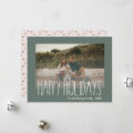 Green Boho Polka Dot Happy Holidays Faded Photo Holiday Card | Zazzle