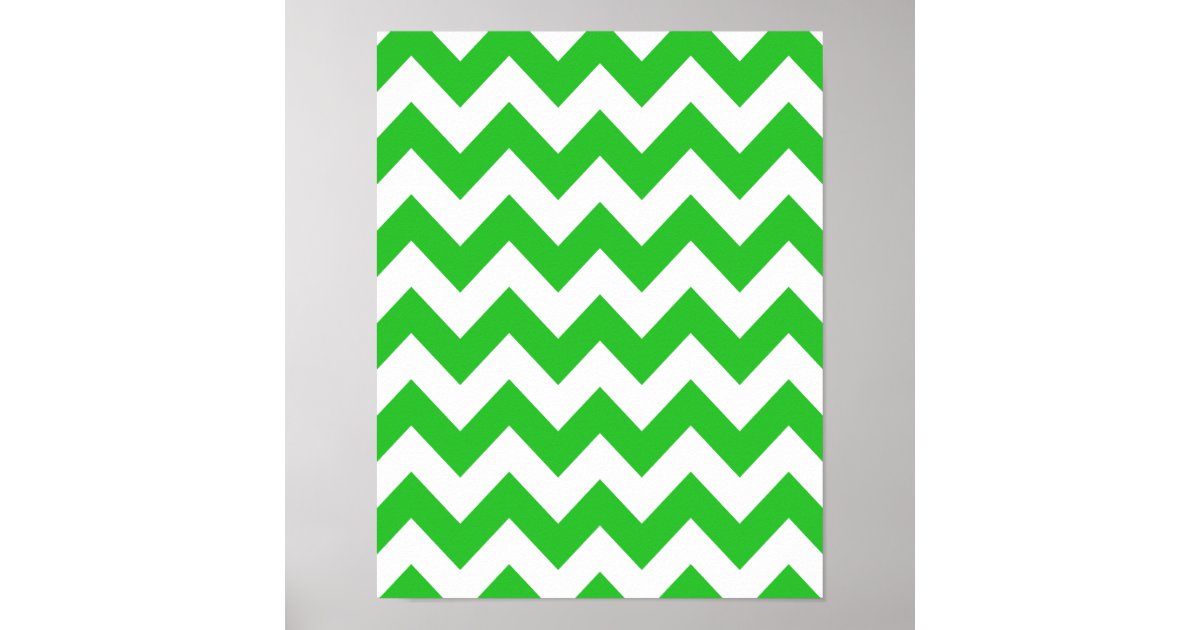 Green Bold Chevron Poster | Zazzle