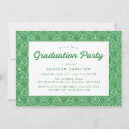 Green | Bold Script Photo Graduation Party Invitation | Zazzle