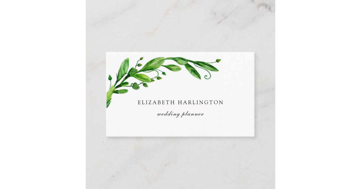 Green botanical card. Greenery floral. Garden Business Card | Zazzle