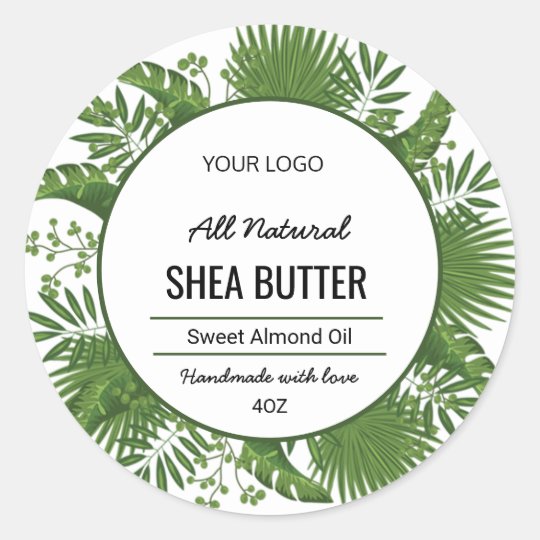 Green botanical leaf circle Sticker | Zazzle.com