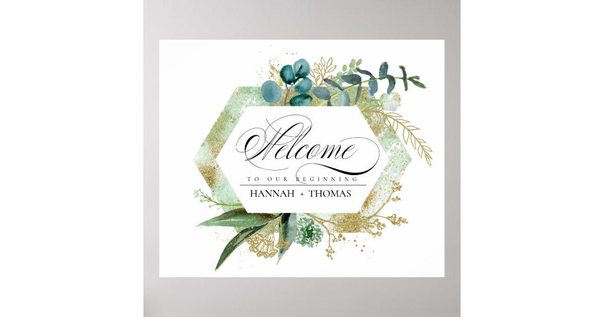 Green Botanical Wedding Welcome Sign | Zazzle