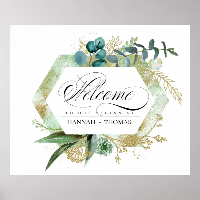 Green Botanical Wedding Welcome Sign | Zazzle