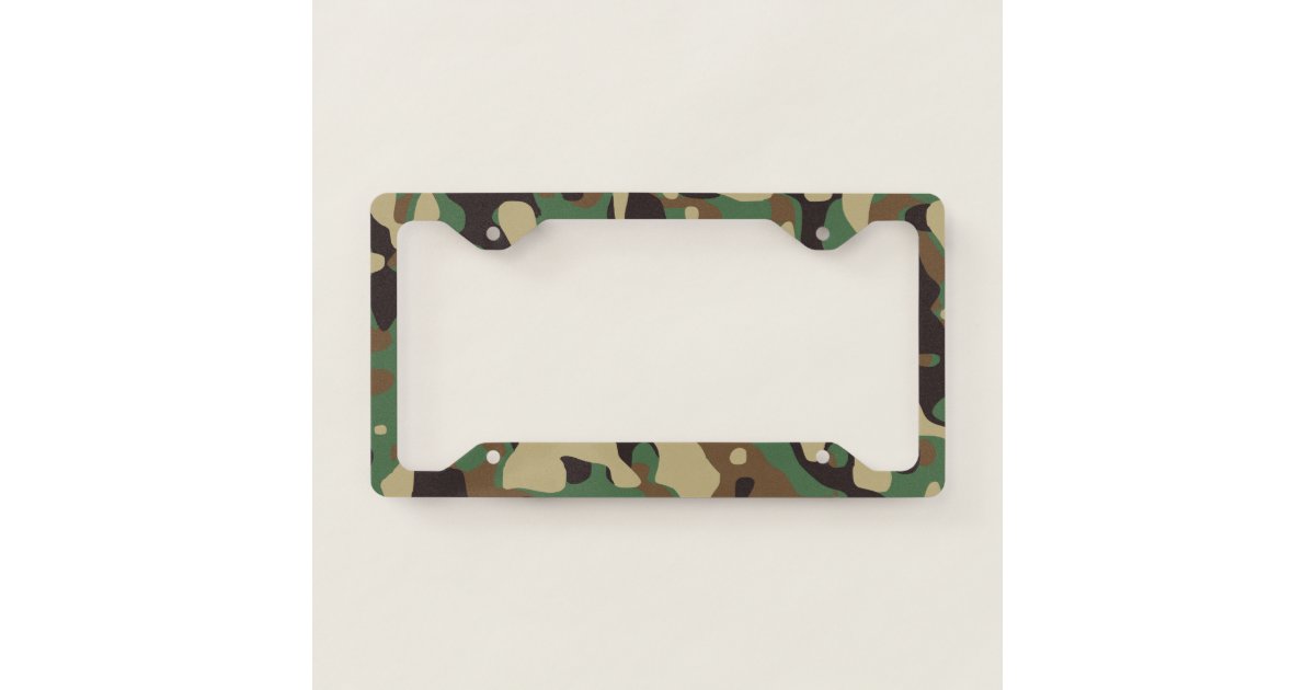 Green Brown Camouflage. Camo your License Plate Frame | Zazzle