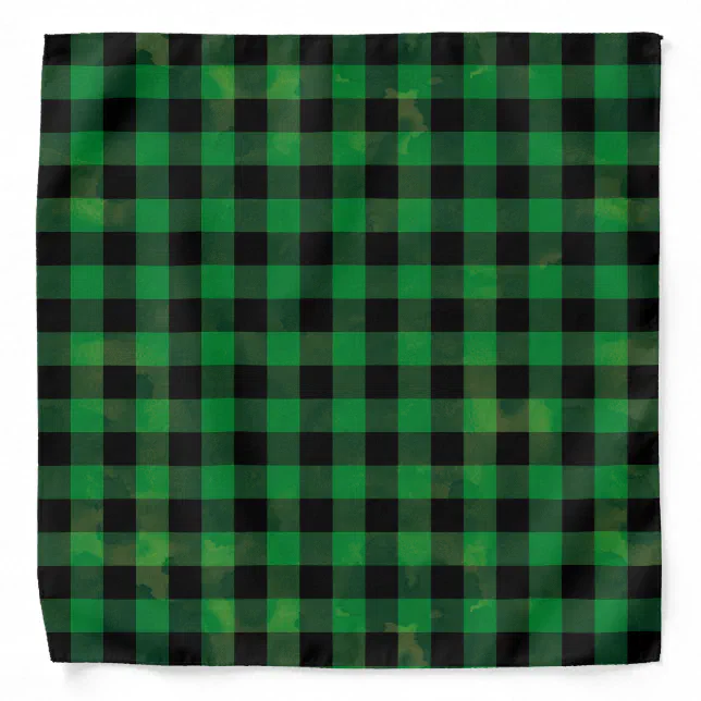 Green Buffalo Check Pattern Bandana | Zazzle