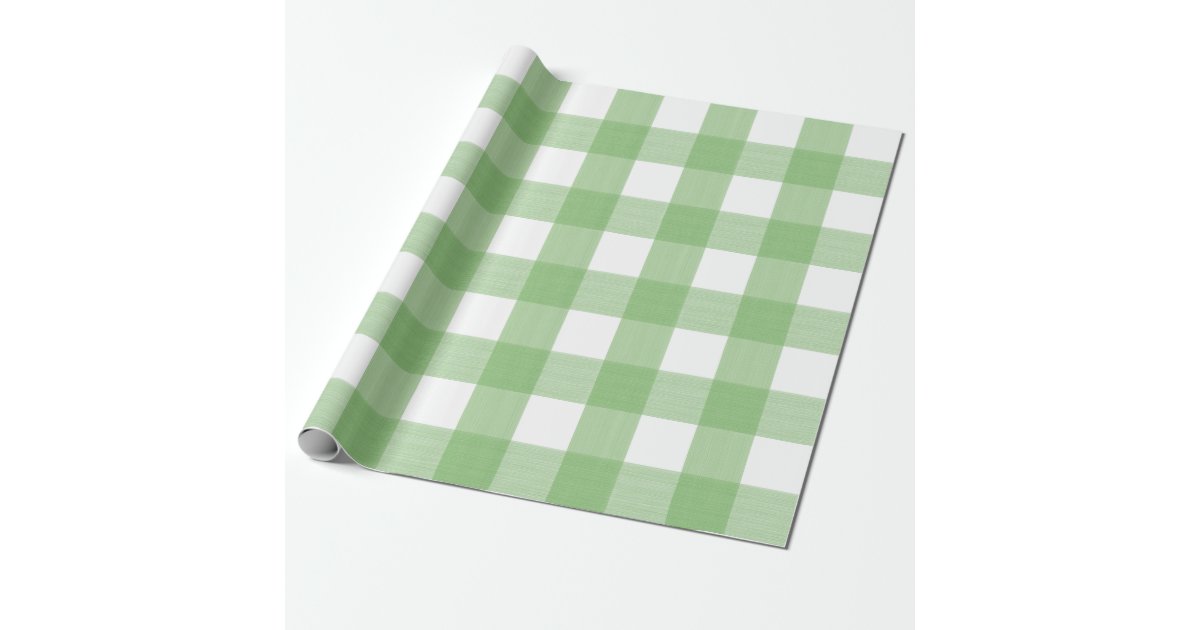 Green Buffalo Check Wrapping Paper | Zazzle