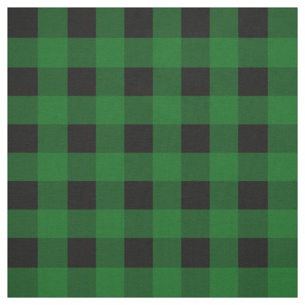 Green Buffalo Plaid Fabric | Zazzle