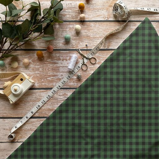 Green Buffalo Plaid Fabric | Zazzle