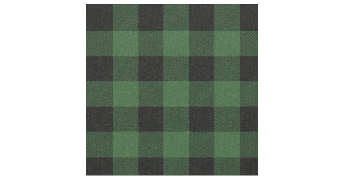 Green Buffalo Plaid Fabric | Zazzle