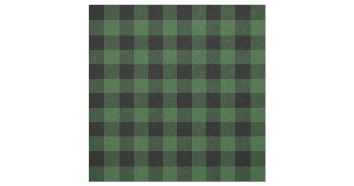 Green Buffalo Plaid Fabric | Zazzle