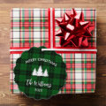 Green Buffalo Plaid Family Photo Ornament Card | Zazzle