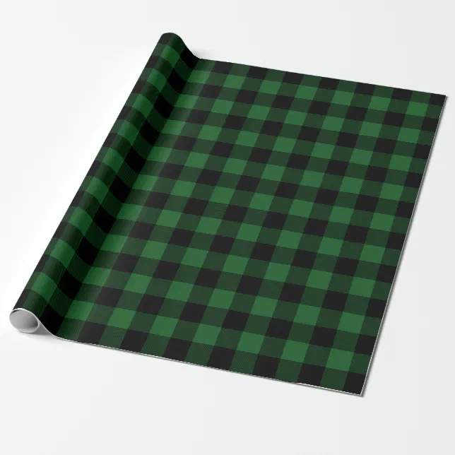 Green Buffalo Plaid Holiday Wrapping Paper | Zazzle