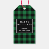 Green Buffalo Plaid Pattern Christmas Gift Tags | Zazzle