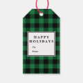 Green Buffalo Plaid Pattern Christmas Name Gift Tags | Zazzle