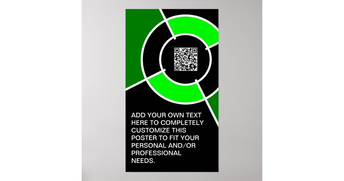 green bullseye QR code Poster | Zazzle