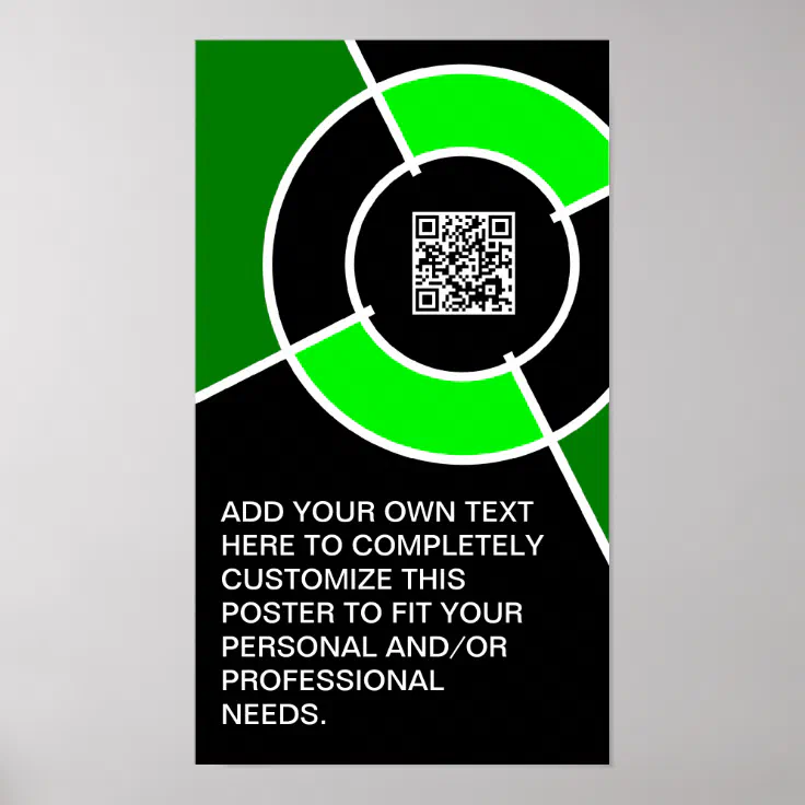 green bullseye QR code Poster | Zazzle
