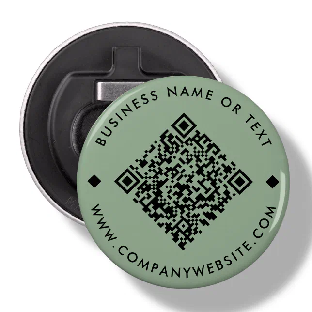 Green | Business Custom QR Code Bottle Opener | Zazzle