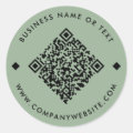 Green | Business Custom QR Code Classic Round Sticker | Zazzle