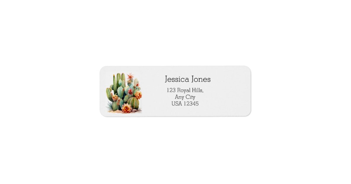 Green Cactus Fern Succulent Foliage Address Label | Zazzle