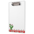 Green Cactus Orange Flowers Square Clipboard | Zazzle