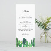 Green cactus wedding menu. Cacti dinner menu | Zazzle