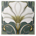 Green Calla Lily Backsplash Repro Art Nouveau Ceramic Tile | Zazzle