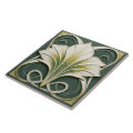 Green Calla Lily Backsplash Repro Art Nouveau Ceramic Tile | Zazzle