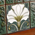 Green Calla Lily Backsplash Repro Art Nouveau Ceramic Tile | Zazzle
