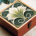 Green Calla Lily Backsplash Repro Art Nouveau Ceramic Tile | Zazzle