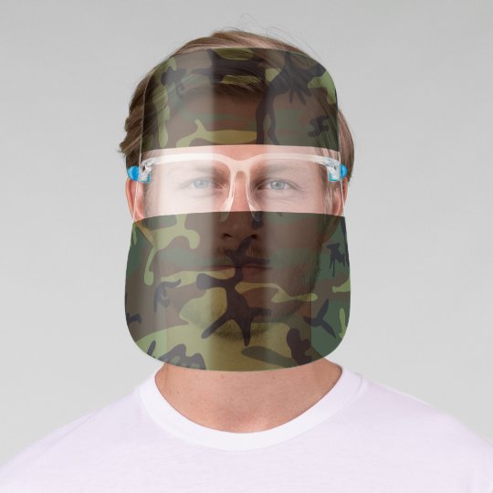Green Camo Camouflage Army Soldier Hunting Face Shield | Zazzle.com