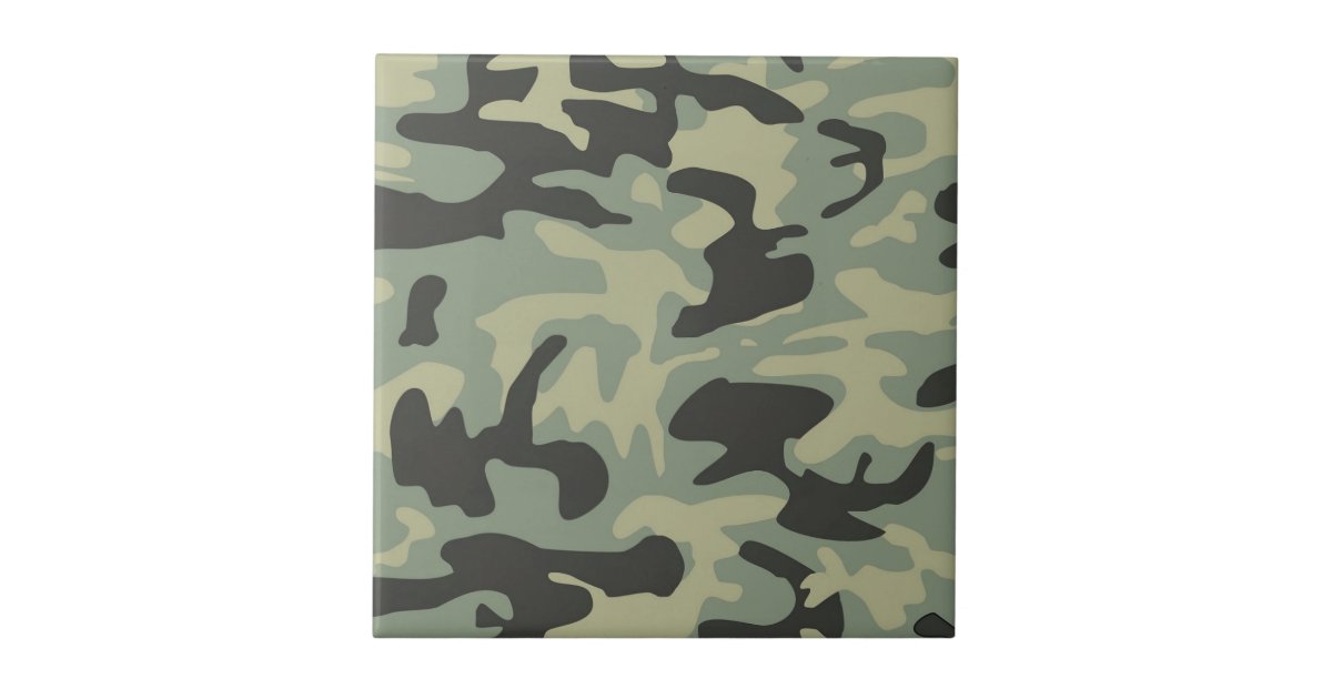 Green Camo Camouflage Pattern Ceramic Tile | Zazzle