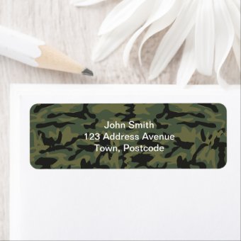 Green camo pattern label | Zazzle