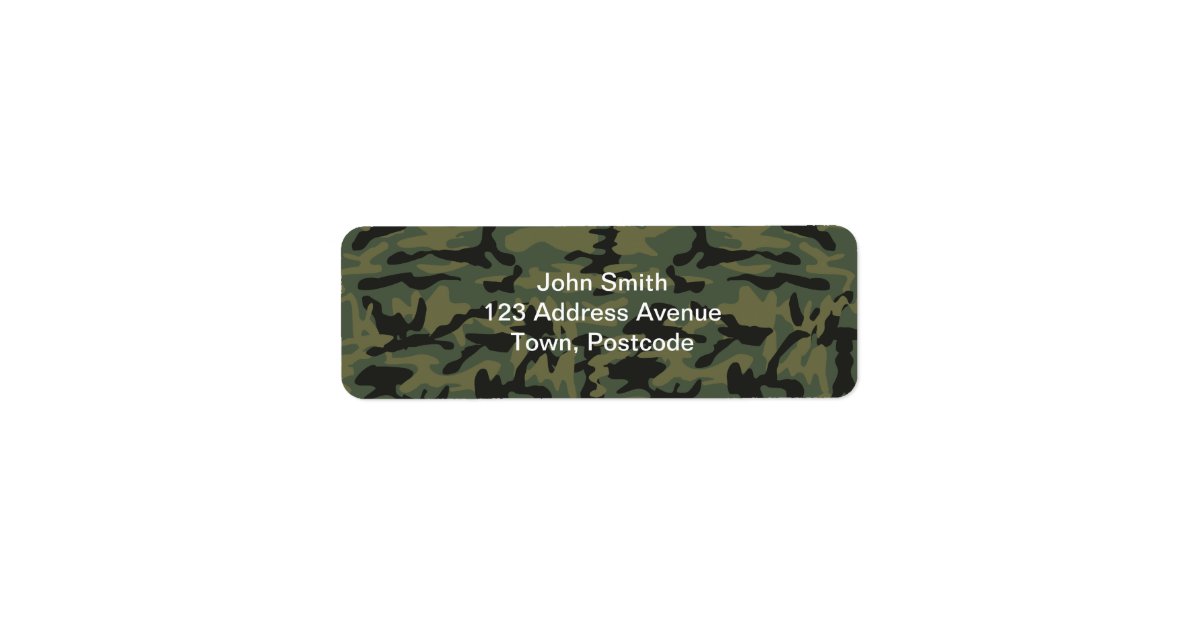 Green camo pattern label | Zazzle