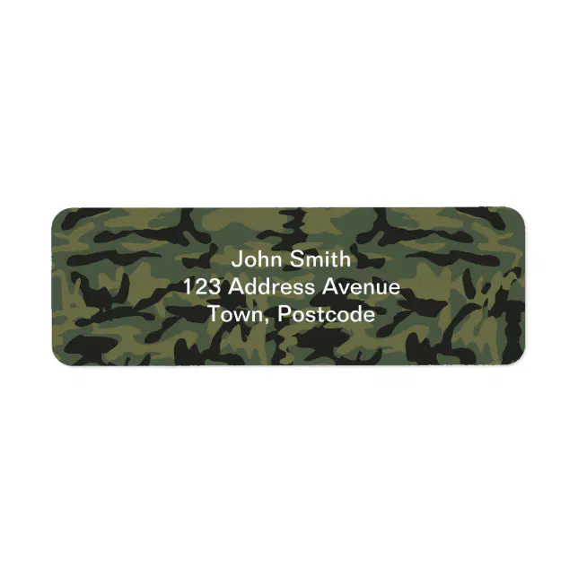 Green camo pattern label | Zazzle