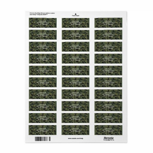 Green camo pattern label | Zazzle