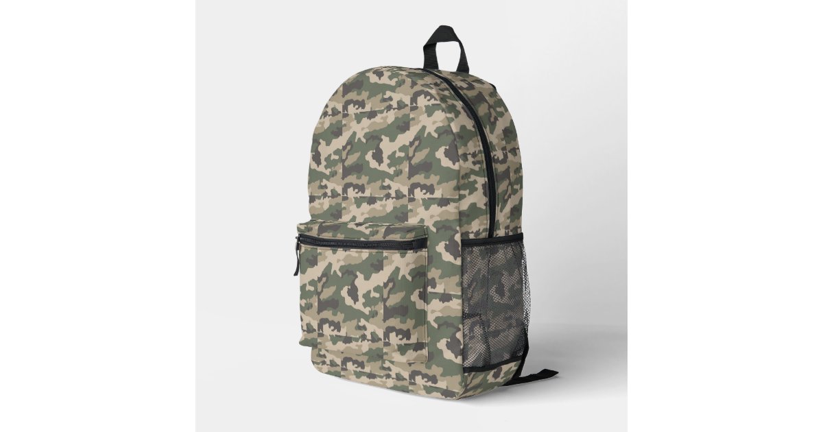 Green Camo Pattern Printed Backpack | Zazzle