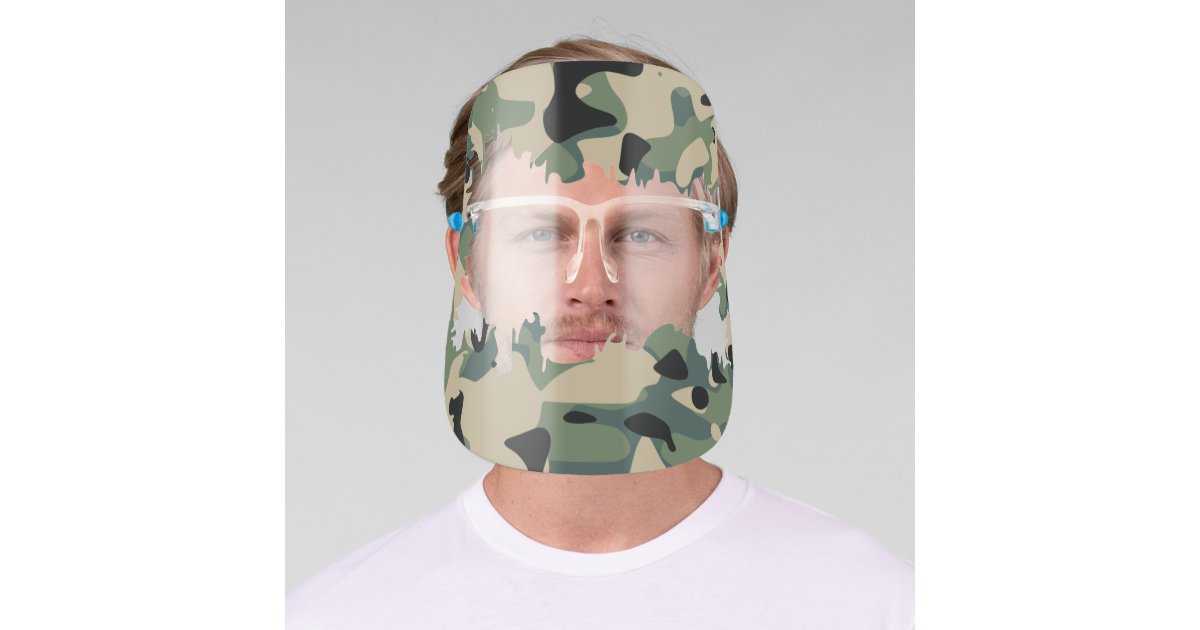 Green Camouflage Army Face Shield | Zazzle