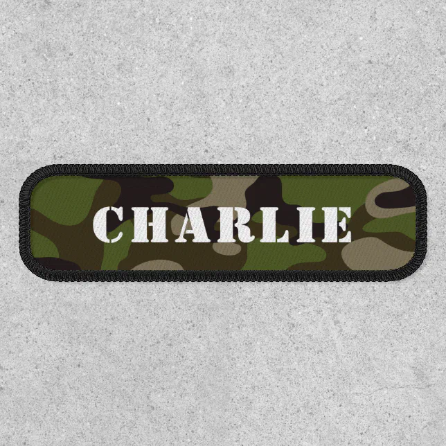 Green Camouflage custom military name patches | Zazzle