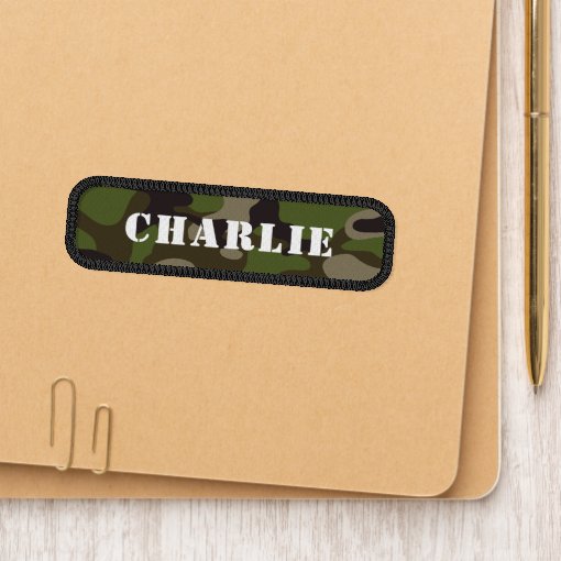 Green Camouflage custom military name patches | Zazzle