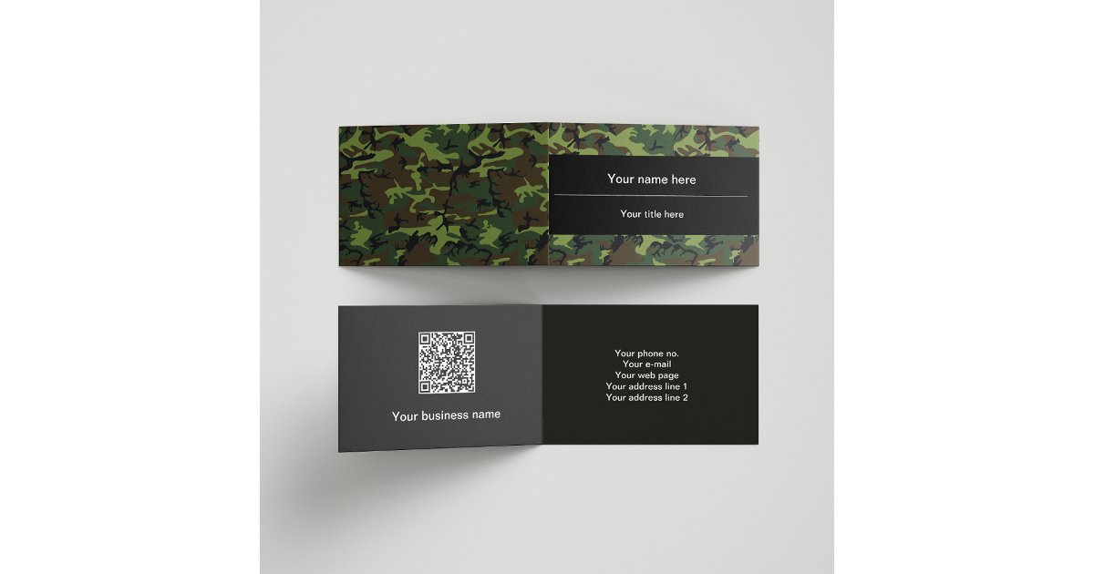 Green Camouflage, Military, Army Business Card | Zazzle